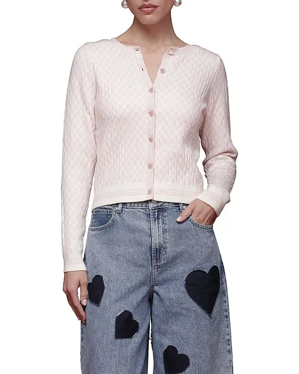 Avec Les Filles Long Sleeve Cardigan And Tank Set