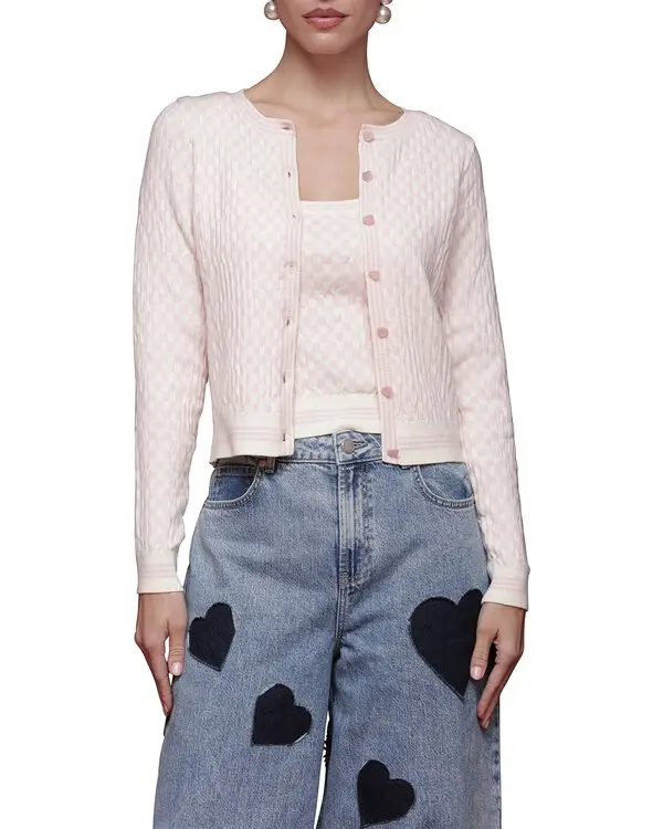 Avec Les Filles Long Sleeve Cardigan And Tank Set