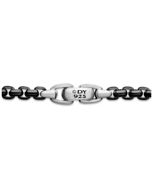 David Yurman Stainless Steel & Sterling Silver Box Chain Necklace - Black