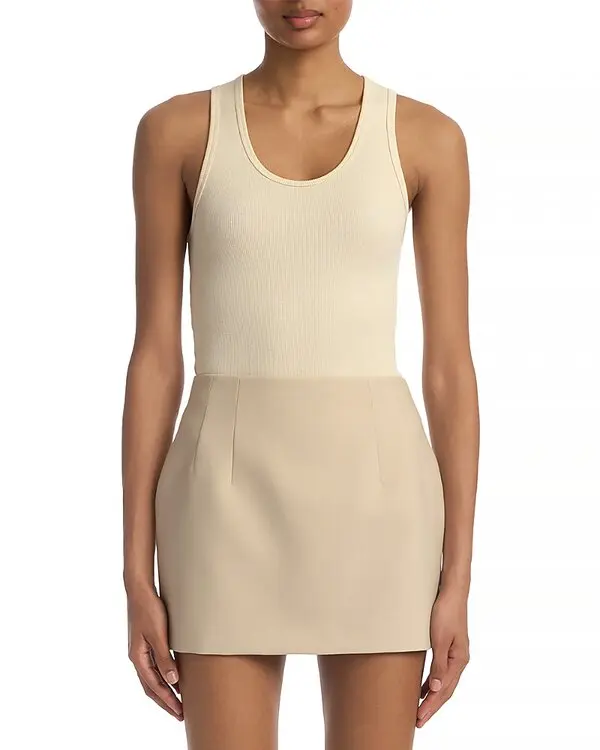 Wardrobe.NYC Contour Mini Skirt - Sand