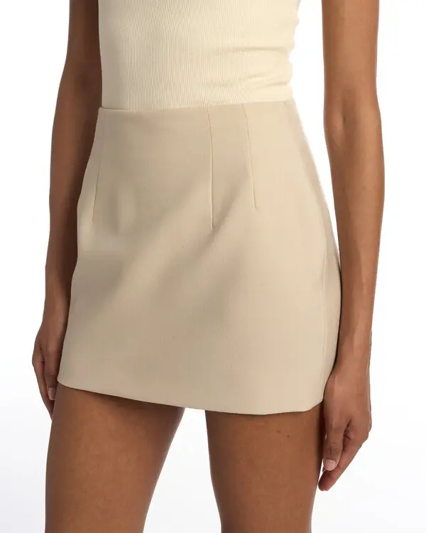 Wardrobe.NYC Contour Mini Skirt - Sand