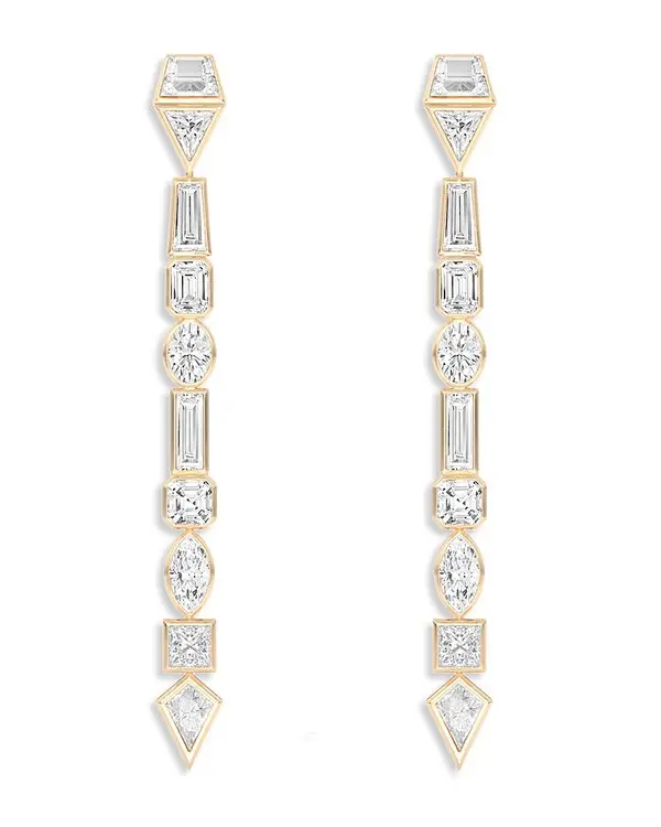 SHAHLA KARIMI Luxe Collection Lab Grown Diamond Azadi Shoulder Duster Drop Earrings - Gold