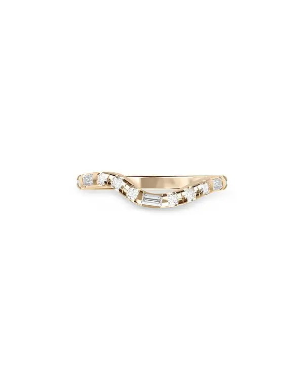 SHAHLA KARIMI 14k Yellow Lab Grown Diamond Wave Band - Gold
