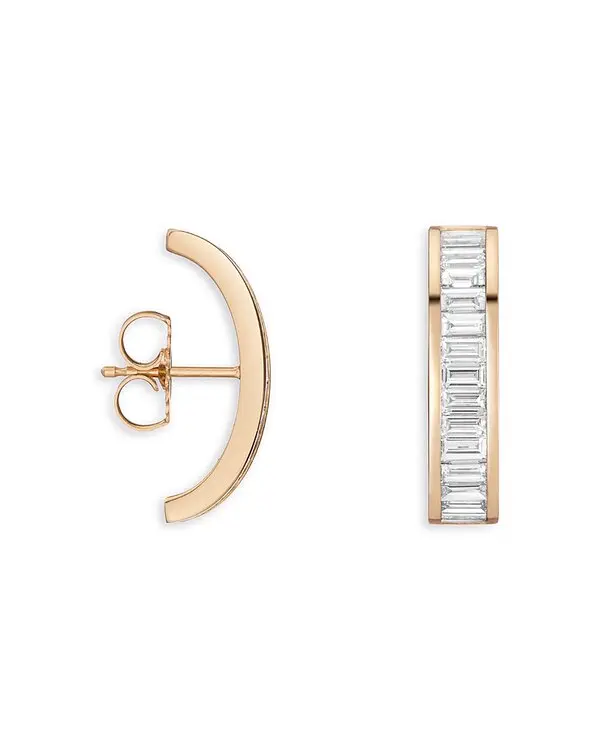 SHAHLA KARIMI Luxe Collection Lab Grown Diamond Arc Stud Earrings - Gold