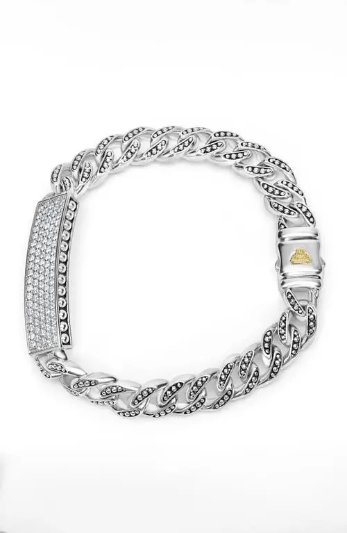 Lagos Anthem Pavé Diamond Bar Curb Chain Bracelet