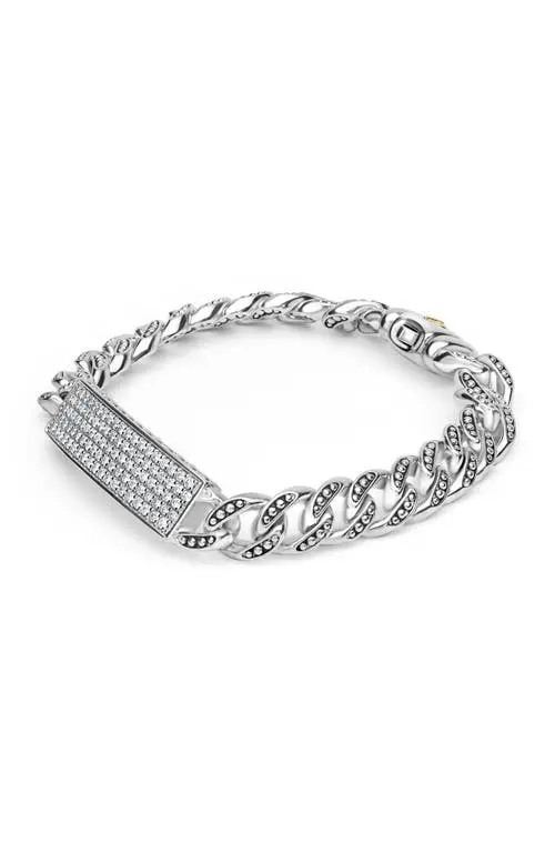 Lagos Anthem Pavé Diamond Bar Curb Chain Bracelet