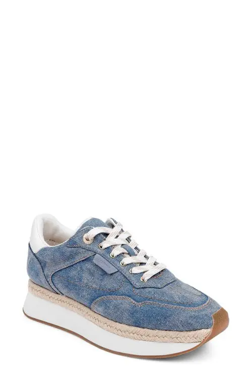 L'Agence Ivone Platform Sneaker - Light Denim