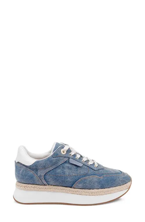 L'Agence Ivone Platform Sneaker - Light Denim