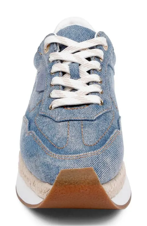 L'Agence Ivone Platform Sneaker - Light Denim