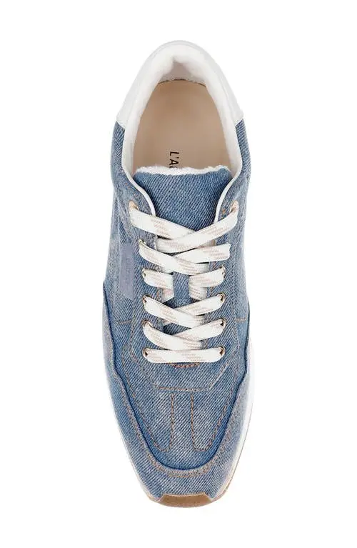 L'Agence Ivone Platform Sneaker - Light Denim