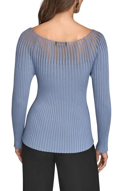 Donna Karan New York Mixed Media Knit Top