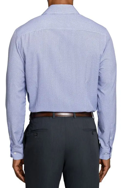 W.R.K Slim Fit Tile Print Performance Dress Shirt - White/purple