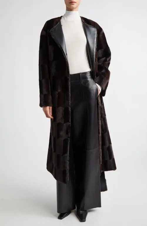 STAND STUDIO Isa Reversible Faux Fur & Faux Leather Coat