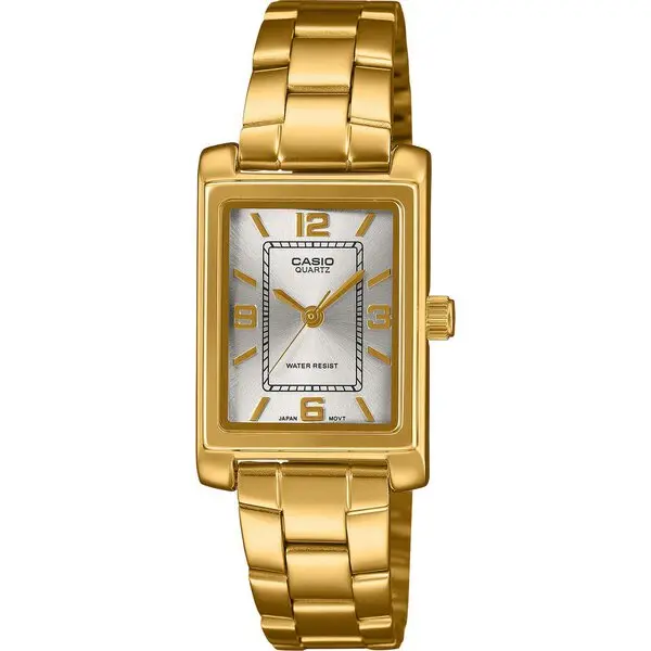 Casio Tank Goldtone Bracelet Watch - Silver And Gold