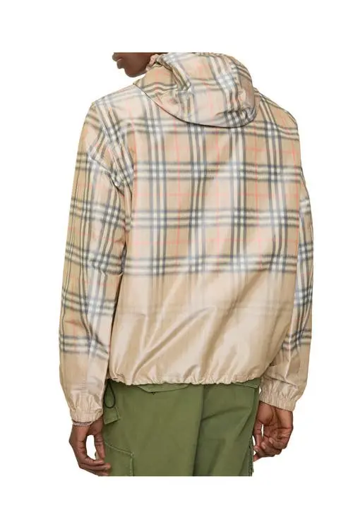 Burberry Gradient Check Relaxed Fit Hooded Jacket