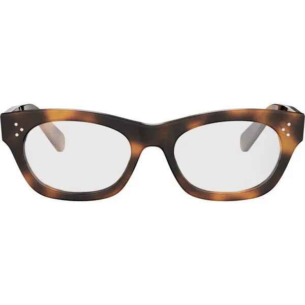 Celine 3 Dots 53mm Cat Eye Optical Glasses - Blonde Havana