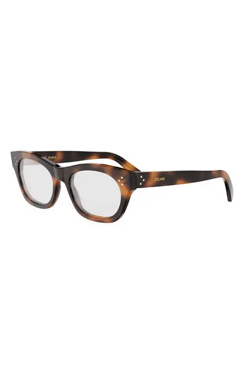 Celine 3 Dots 53mm Cat Eye Optical Glasses - Blonde Havana