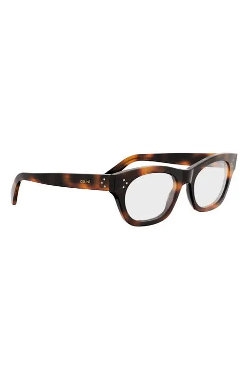 Celine 3 Dots 53mm Cat Eye Optical Glasses - Blonde Havana