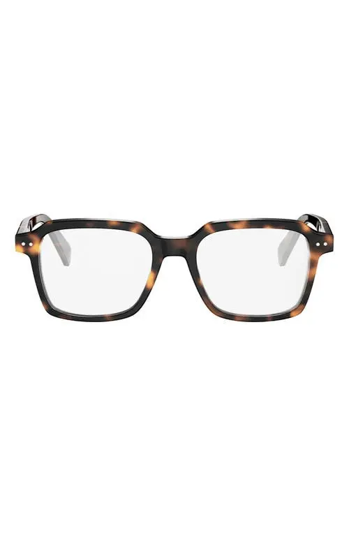Celine 52mm Thin Square Optical Glasses - Dark Havana