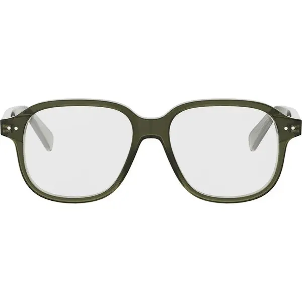Celine Geometric Optical Glasses - Shiny Dark Green