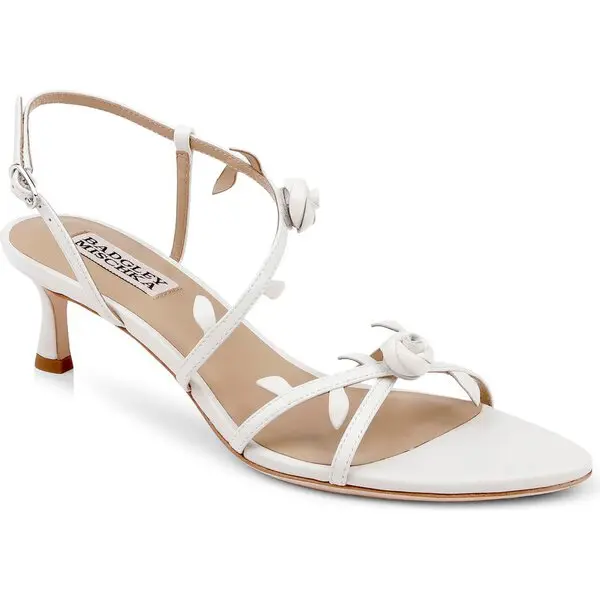 Badgley Mischka Orland Leather Sandal - White Leather