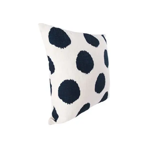 CAROL & FRANK Polka Dot Cotton Decorative Throw Pillow - Blue