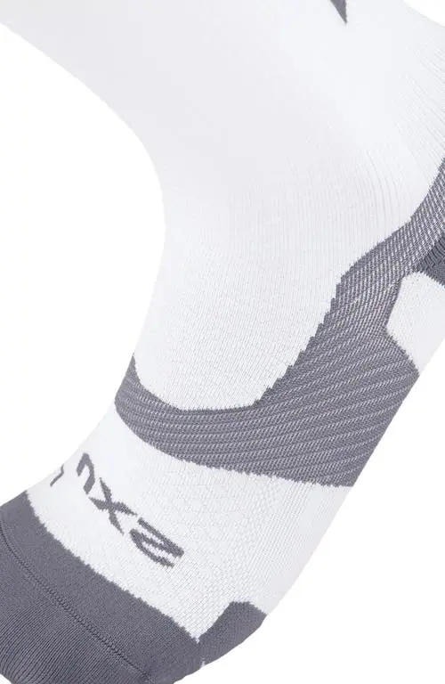 2xu Vectr Light Cushion Full Length Sock - White/grey