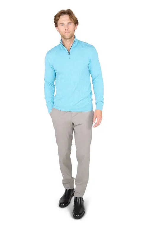LORDS OF HARLECH Quinn Quarter-zip Merino Wool Sweater - Teal
