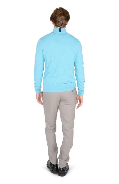 LORDS OF HARLECH Quinn Quarter-zip Merino Wool Sweater - Teal