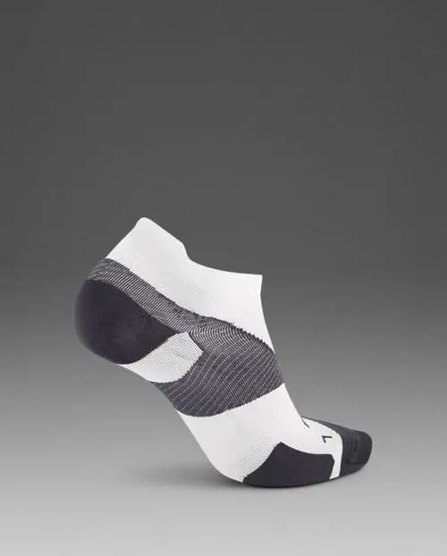 2xu Vectr Ultralight Quarter Crew Socks - White/grey