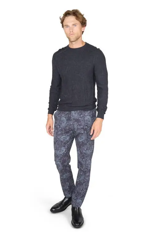 LORDS OF HARLECH Cole Fully Fashioned Merino Wool Crewneck Sweater - Charcoal