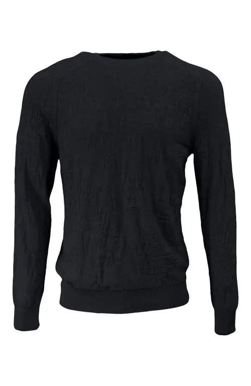 LORDS OF HARLECH Cole Fully Fashioned Merino Wool Crewneck Sweater - Charcoal