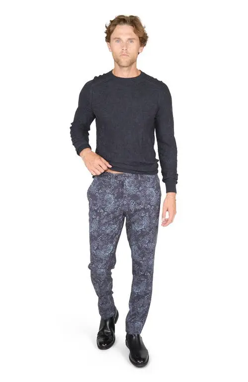 LORDS OF HARLECH Cole Fully Fashioned Merino Wool Crewneck Sweater - Charcoal
