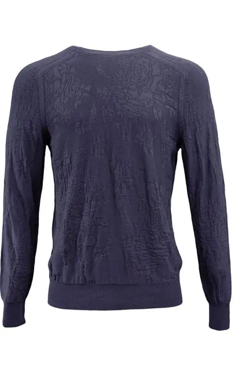 LORDS OF HARLECH Cole Fully Fashioned Merino Wool Crewneck Sweater - Navy
