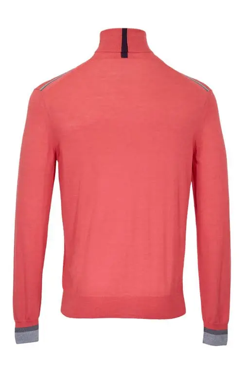LORDS OF HARLECH Ronald Merino Wool Turtleneck Sweater - Rose