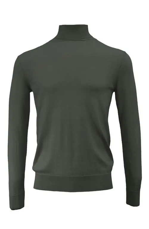 LORDS OF HARLECH Ronan Merino Wool Turtleneck Sweater - Sage