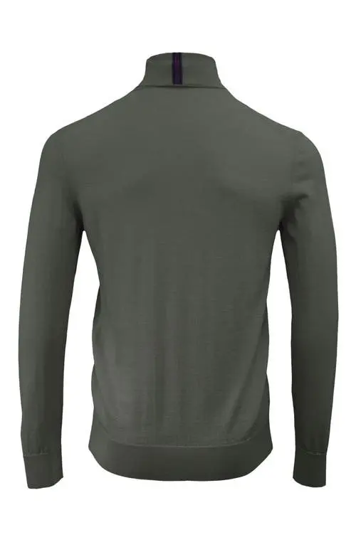 LORDS OF HARLECH Ronan Merino Wool Turtleneck Sweater - Sage