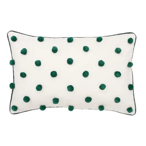 CAROL & FRANK Jungle Dot Oblong Tufted Throw Pillow - Green