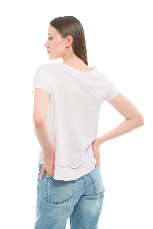 WILT CLOTHING Short Sleeve Mock Layer Tee - Mist