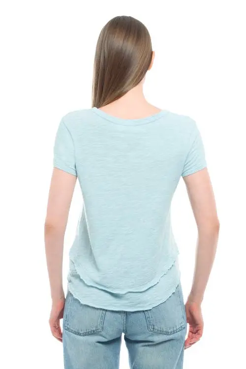 WILT CLOTHING Short Sleeve Mock Layer Tee - Mist