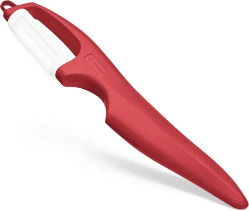 KYOCERA Advanced Ceramic Vertical Double Edge Blade Vegetable Peeler - Red