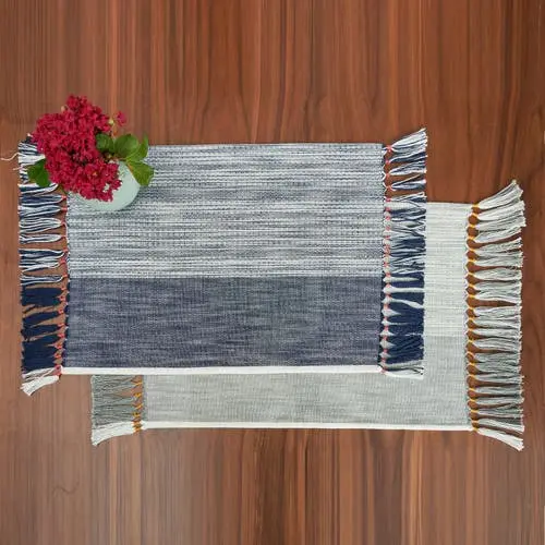 Carol & Frank Kerbey Boulder Tasseled Placemats Set Of 4 For Dining
