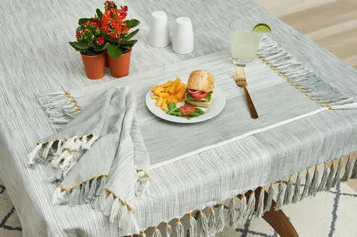 Carol & Frank Kerbey Boulder Tasseled Placemats Set Of 4 For Dining