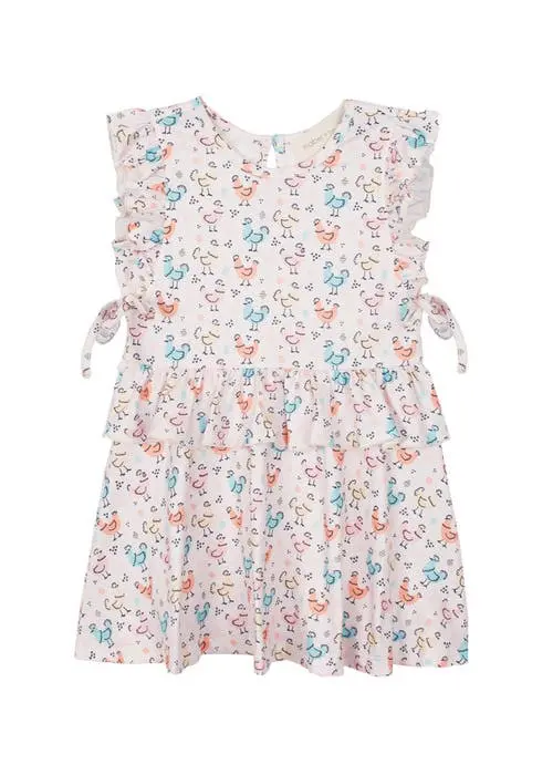 MABEL + HONEY Girls' Farmyard Print Dress