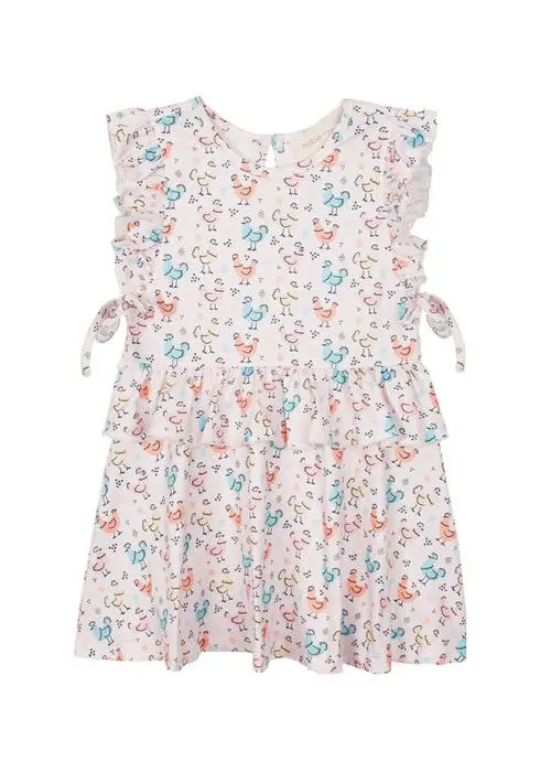 MABEL + HONEY Girls' Farmyard Print Dress