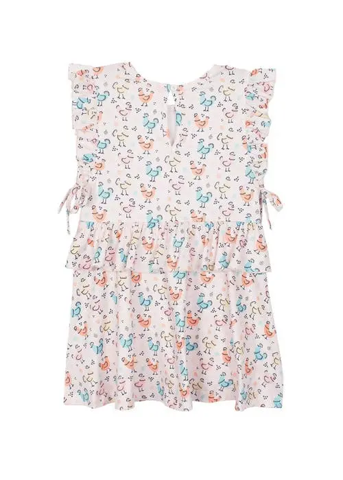 MABEL + HONEY Girls' Farmyard Print Dress