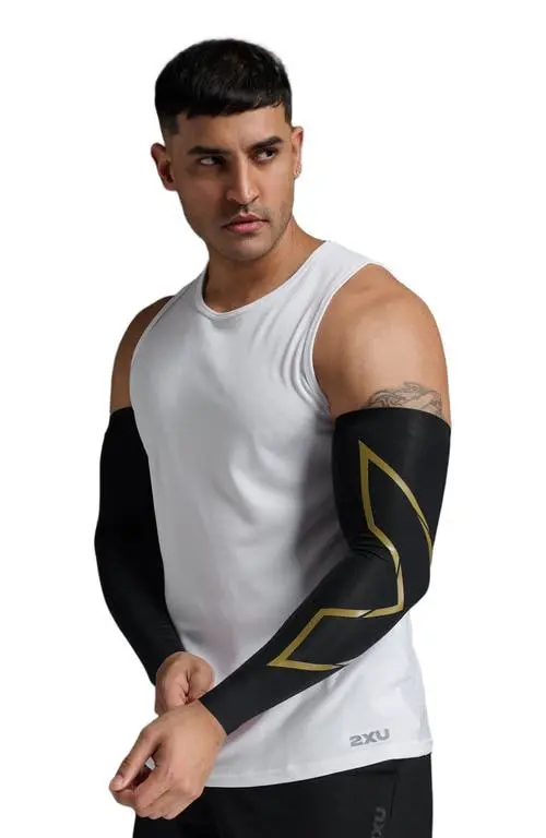 2xu Elite Mcs Compression Arm Guards - Black/gold