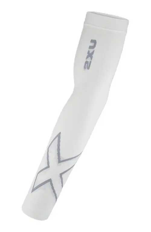 2xu Flex Compression Arm Sleeves - White/grey