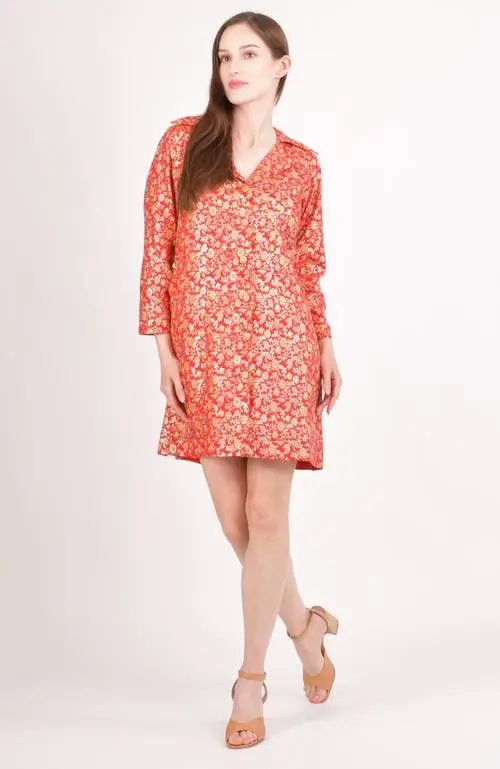 RAAS Clara Silk Jacquard Blazer Dress - Red