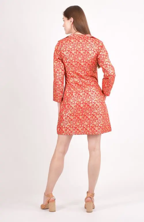 RAAS Clara Silk Jacquard Blazer Dress - Red